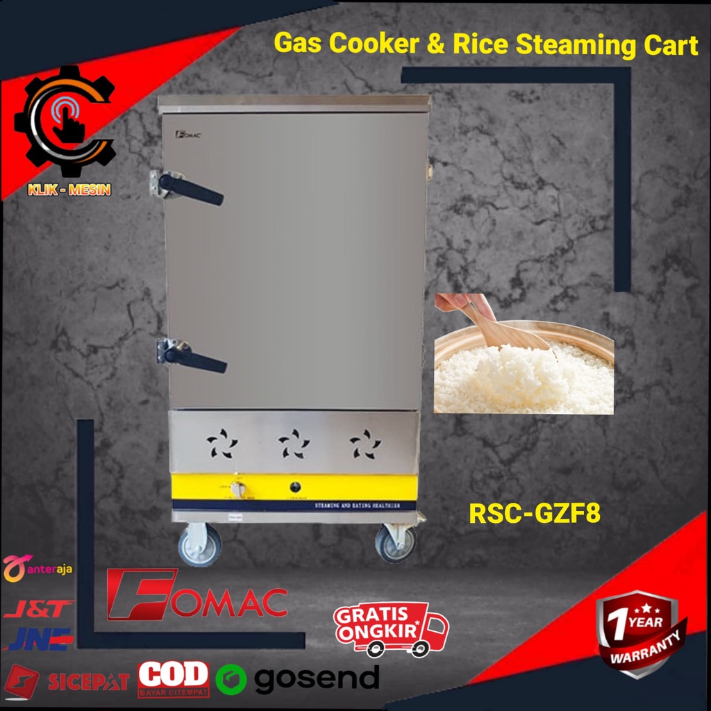 Jual Mesin Penanak Nasi / Gas Cooker & Rice Steaming Cart RSC-GZF8 Fomac | Shopee Indonesia