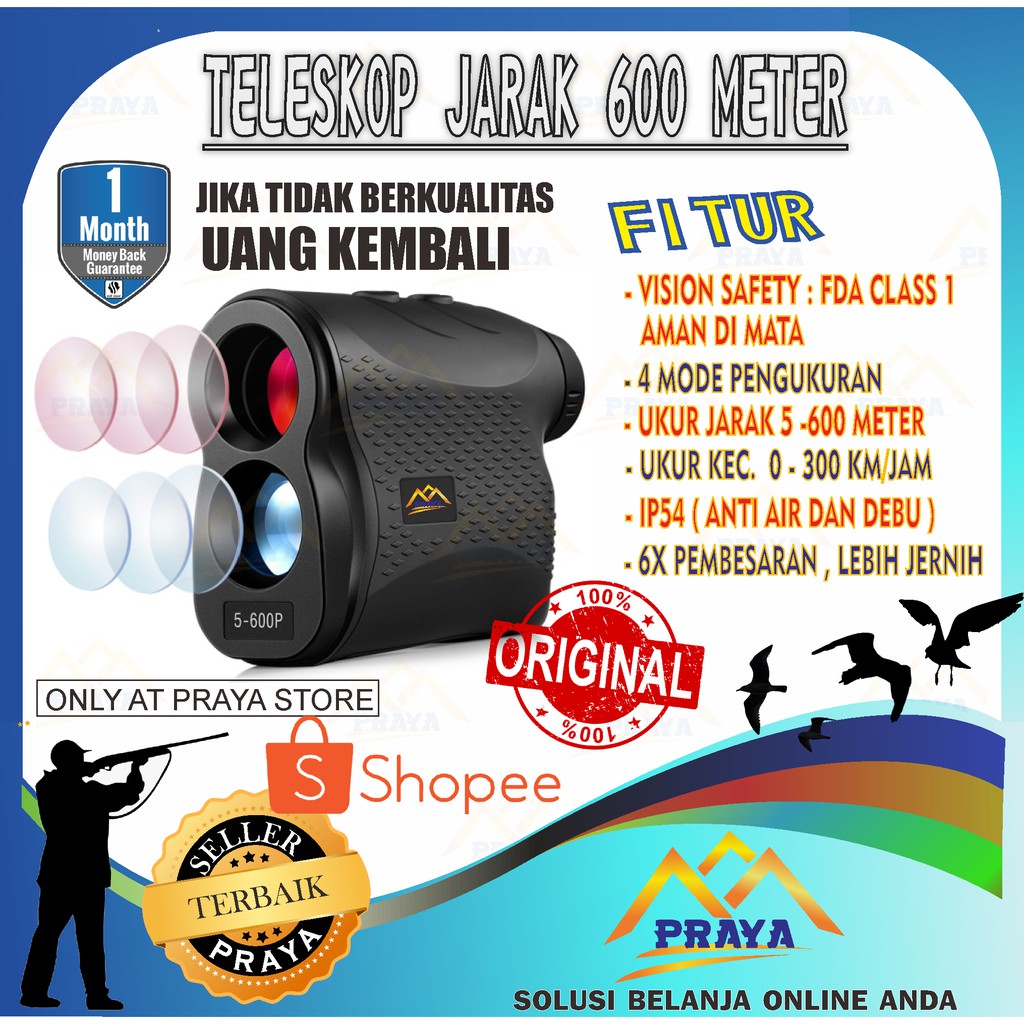 Jual Rangefinder Teleskop Laser ukur jarak 600m m 600 meter golf berburu Binocular | Shopee ...