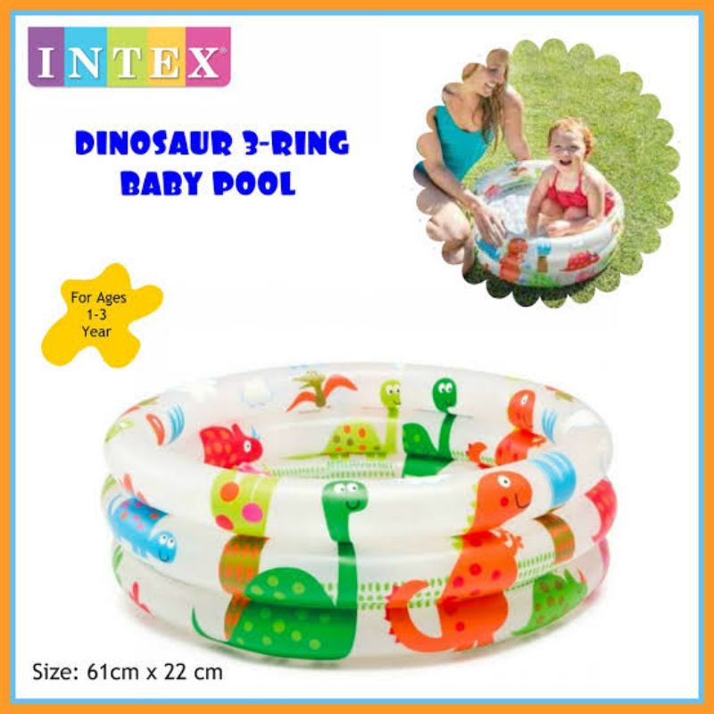 Jual Kolam Renang Anak intex 57106 Dino Pool Ukuran 61 x 22cm | Shopee ...