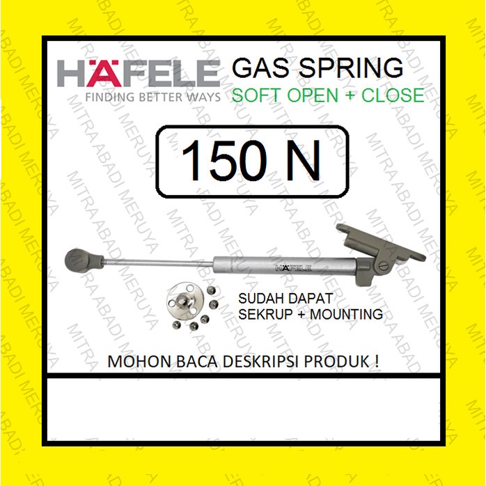 Jual Gas Spring HAFELE Hidrolik Jok Motor 150 N Hidrolik Lemari Cabinet ...