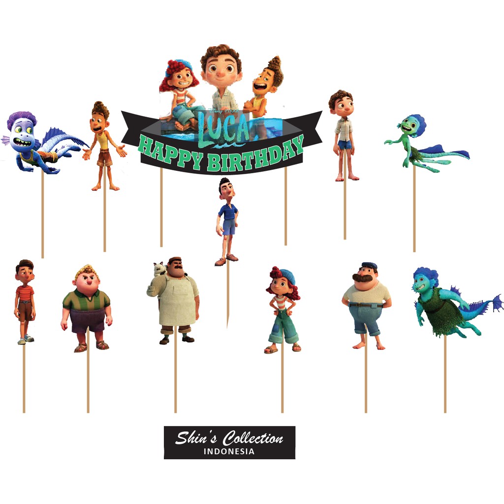 Jual Cake Topper Luca walt disney set isi 12 pc | Shopee Indonesia