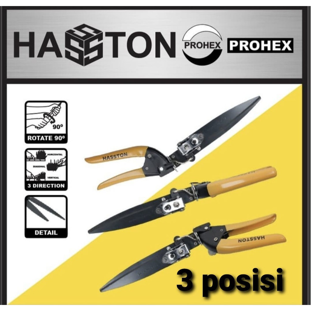 Jual HASSTON PROHEX Gunting Rumput 3 Posisi (1350-010) | Shopee Indonesia