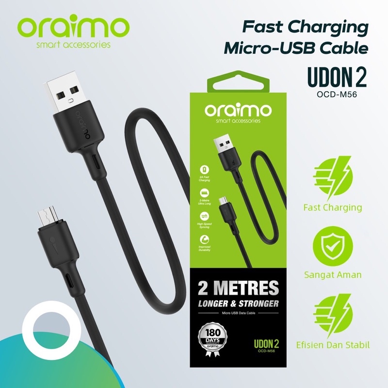 Jual Oraimo Kabel Data Micro USB 2 meter Android Data Cable Fast ...