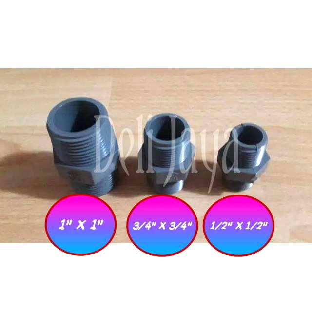 Jual Double Nepel Pvc 1/2 inch 3/4 inch 1 inch | Shopee Indonesia