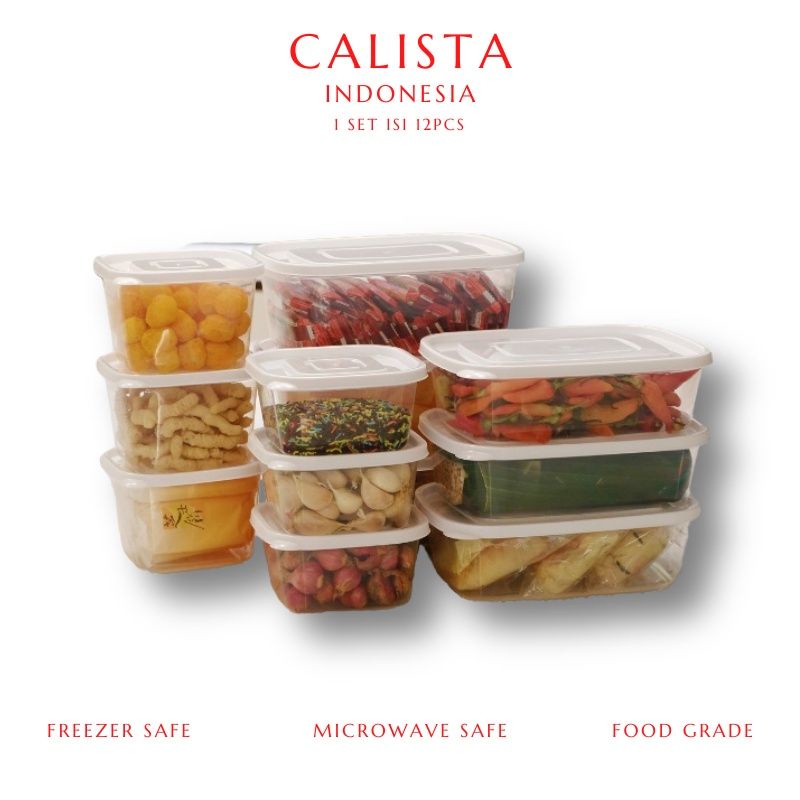 Jual [12 pcs] KOTAK PENYIMPAN MAKANAN KULKAS TOPLES PLASTIK CALISTA ...