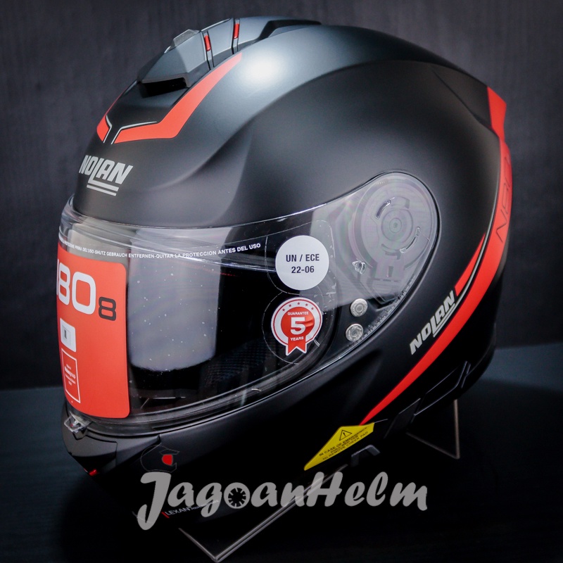 Jual NOLAN HELM N808 STAPLE N-COM #054 | FLAT BLACK RED | N80-8 DUAL ...