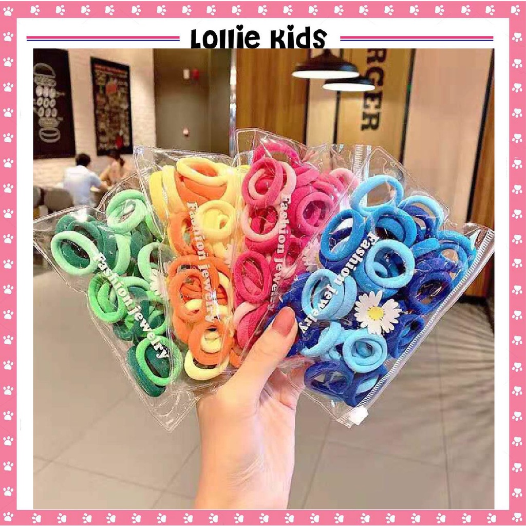 Jual 50 PCS/PACK KARET RAMBUT DONAT MINI POLOS ANAK / IKAT RAMBUT POLOS ...