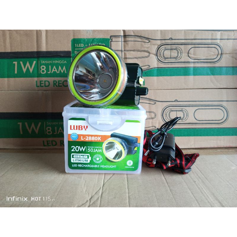 Jual Senter Kepala Headlamp Original Luby 20 Watt L-2880 Mode Putar ...