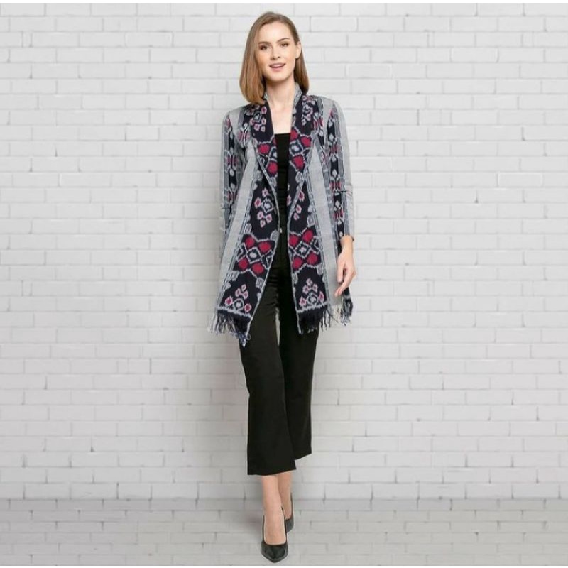 Jual Blazer Tenun Blanket Tradisional Outer Wanita Casual Look OOTD ...