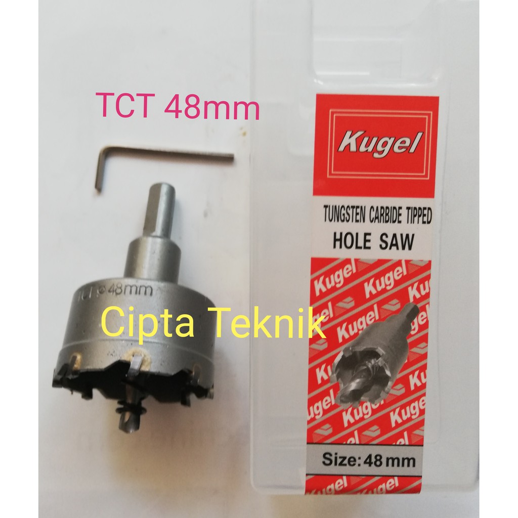 Jual Hole Saw Kugel TCT 48 mm Holesaw 48mm Tungsten Carbide Tipped Bor ...