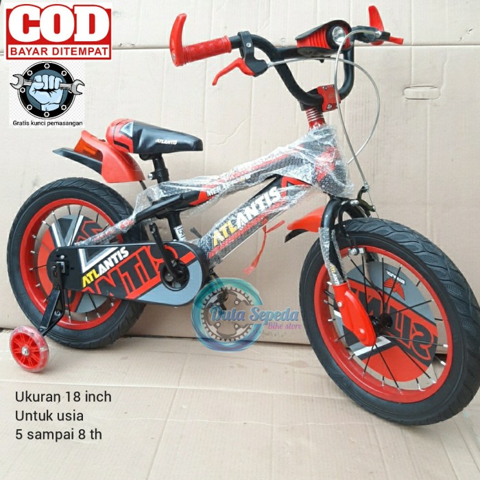 Jual sepeda anak laki usia 5 -8 tahun ukuran 18 inch | Shopee Indonesia