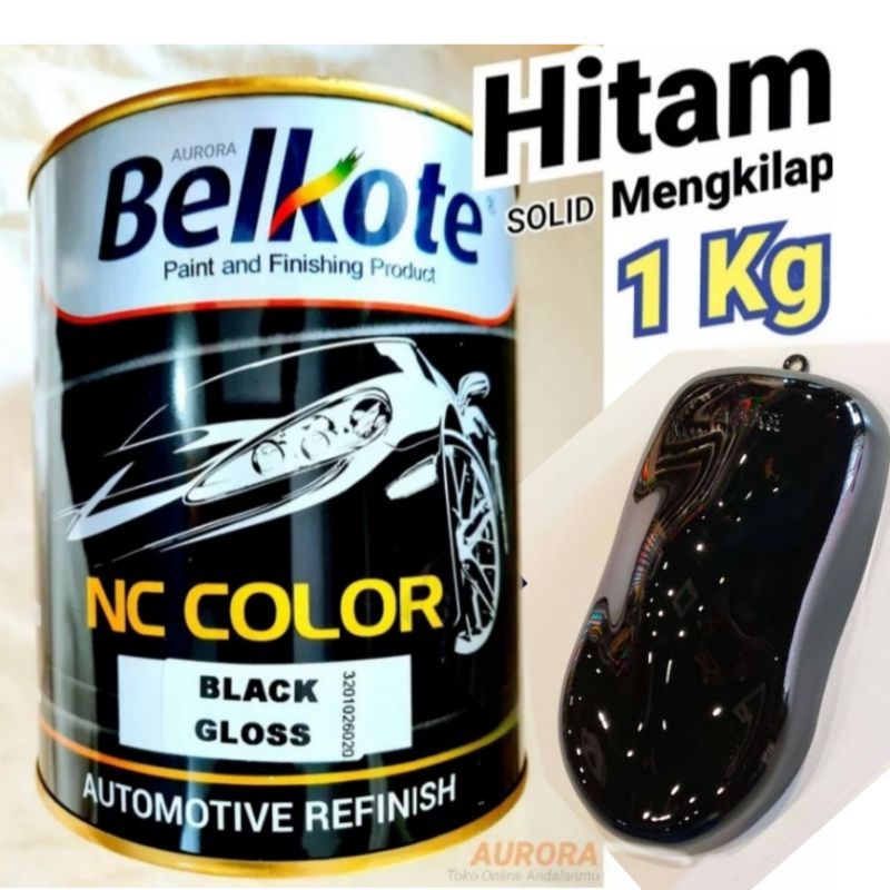 Jual Cat Belkote NC Color Black Gloss 1Kg Hitam Solid Mengkilap Belkot ...