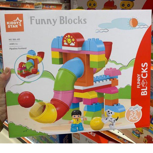 Jual Kiddy Star Funny Blocks Pipeline Funland main balok | Shopee Indonesia