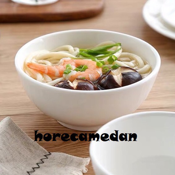 Jual 6pc mangkok mangkuk sup polos putih porselin taniti 4inch 5inch ...