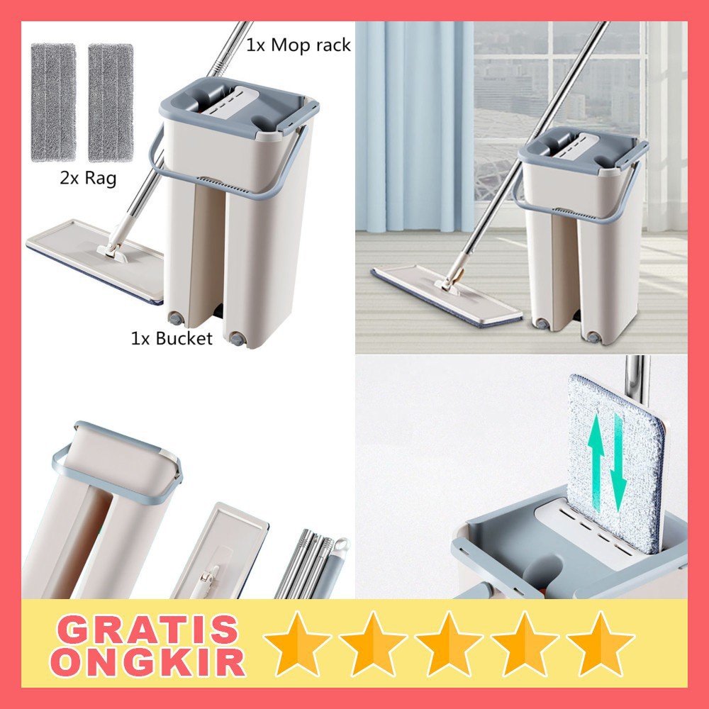 Jual Set Alat Pel Lantai Automatic Lap Mop Pembersih Lantai Peras ...