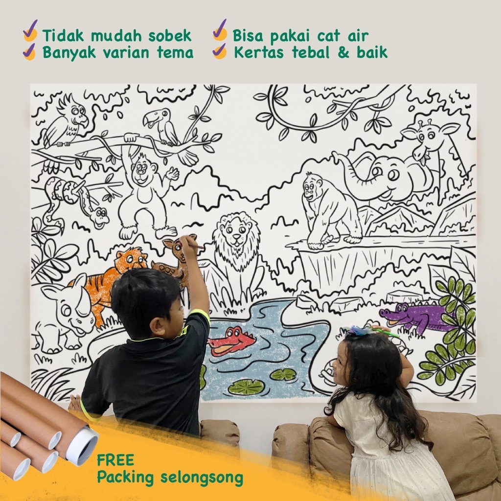 Jual Poster Mewarnai Raksasa - Latih Imajinasi, Motorik Halus ...