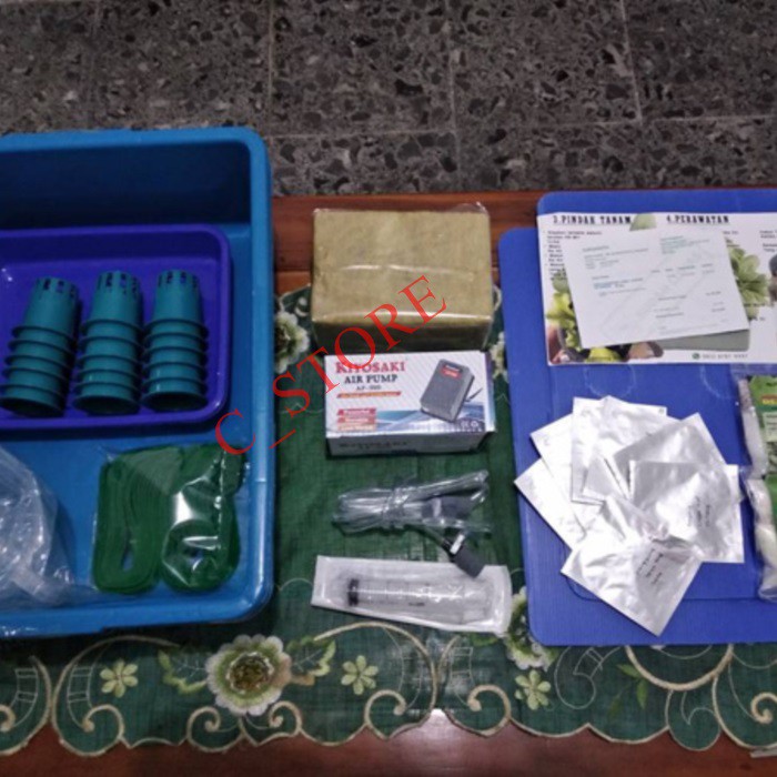 Jual Stater Kit Hidroponik Paket Lengkap Untuk Pemula Sistem Wick Hydroponik Set 2 Bak HB56 ...