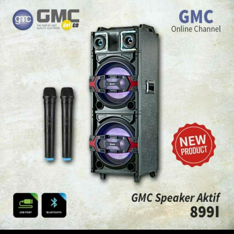 Jual GMC SPEAKER BLUETOOTH GMC899i / GMC 899C + 2 WIRELESS MIC | Shopee ...