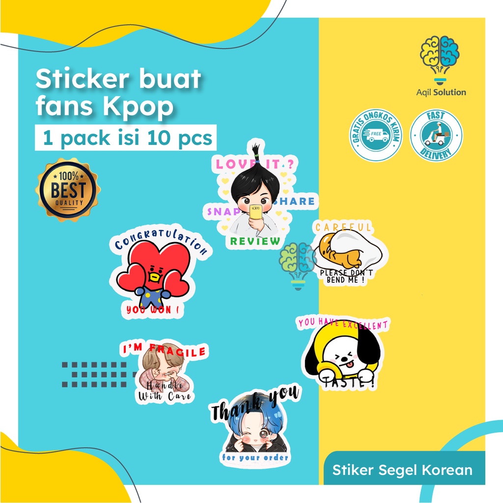 Jual (isi 10pcs ) Stiker Segel dus Hampers cutting bentuk unik, Stiker ...