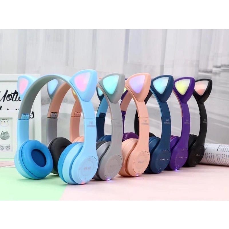 Jual HEADSET BLUETOOTH MODEL TELINGA KUCING LED WIRELESS STREO BASS ...