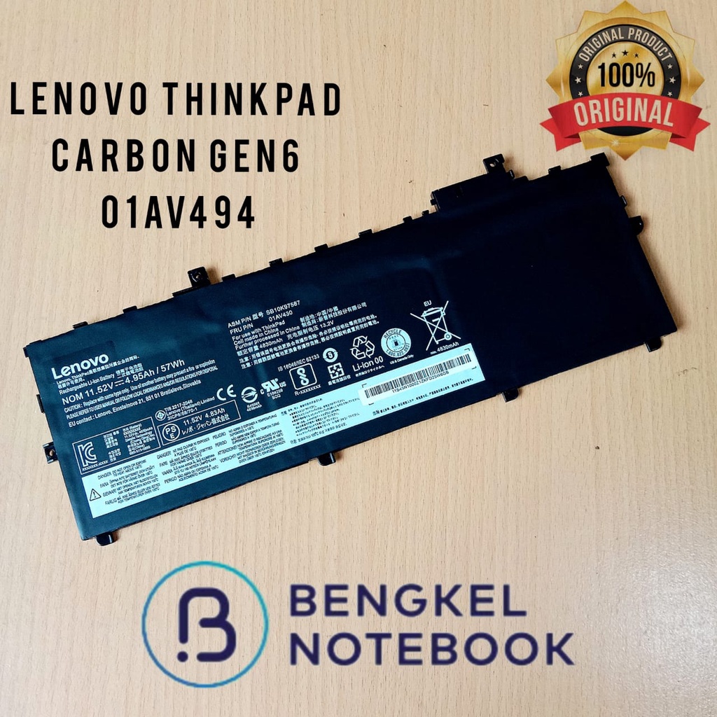 Jual Baterai Lenovo Thinkpad X1 Carbon Gen5 Gen6 20HQ 20HR 20K4 20K3 ...