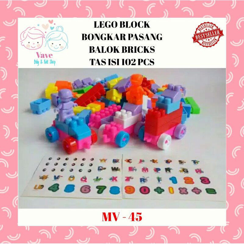 Jual Mainan Anak Lego Block Balok Besar Series Bongkar Pasang Isi ...