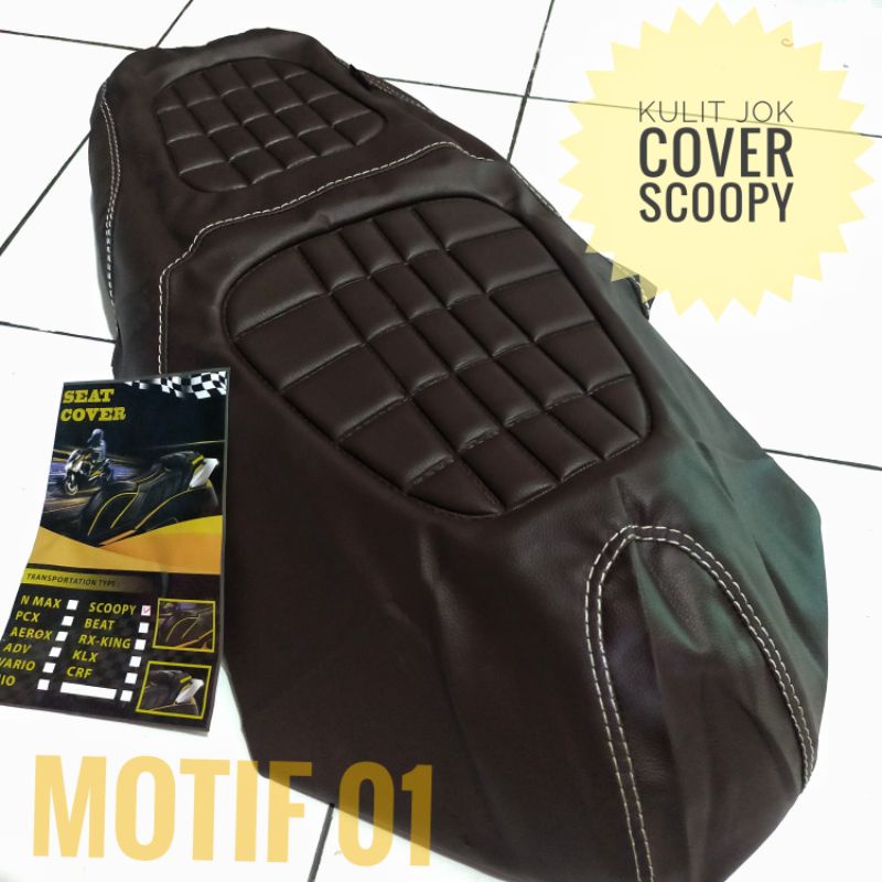 Jual kulit jok motor Honda Scoopy cover jok motor Scoopy sarung jok ...