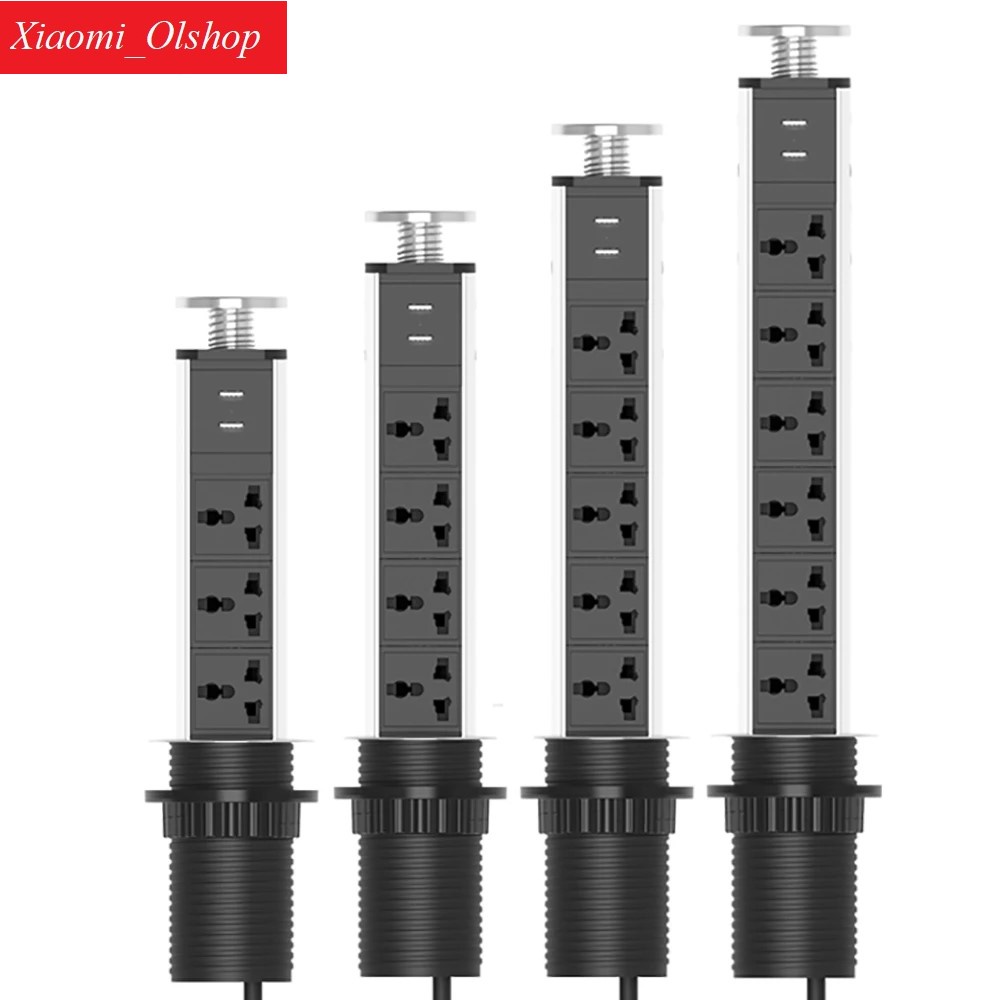 Jual Table POP UP Sockets Pull Up colokan ekstension tanam 4port UK/EU ...