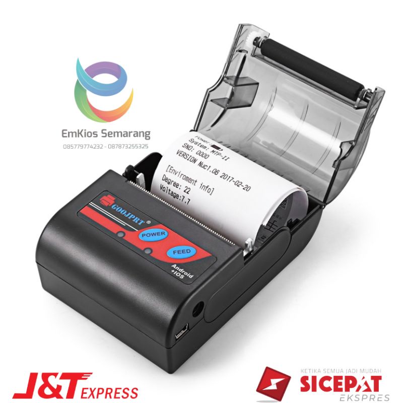 Jual GOOJPRT POS Bluetooth Thermal Receipt Printer 58mm - MTP-II - Black | Shopee Indonesia
