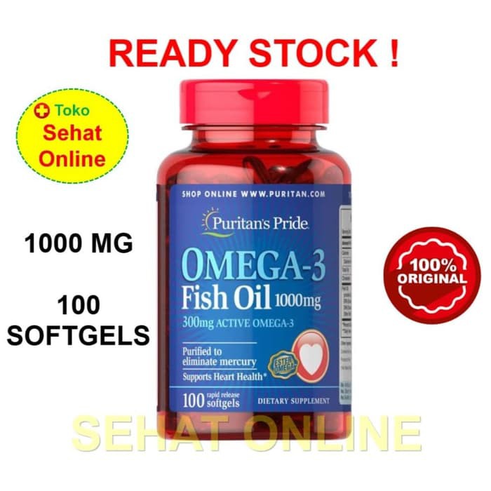 Jual PURITAN&39S PRIDE OMEGA 3 FISH OIL 1000 MG 100 SOFTGELS omg | Shopee Indonesia