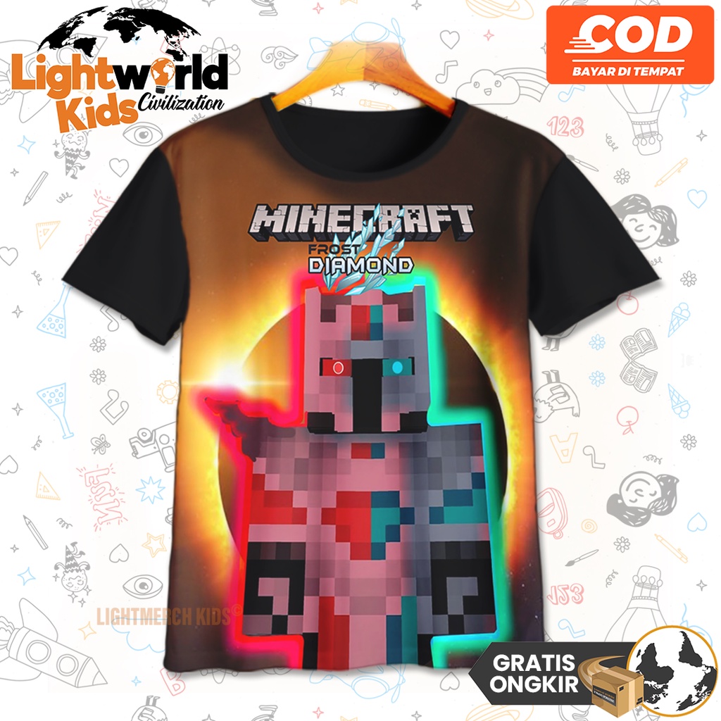 Jual Kaos Minecraft Frost Diamond v7 Limited Edition Untuk Usia 1-12 ...