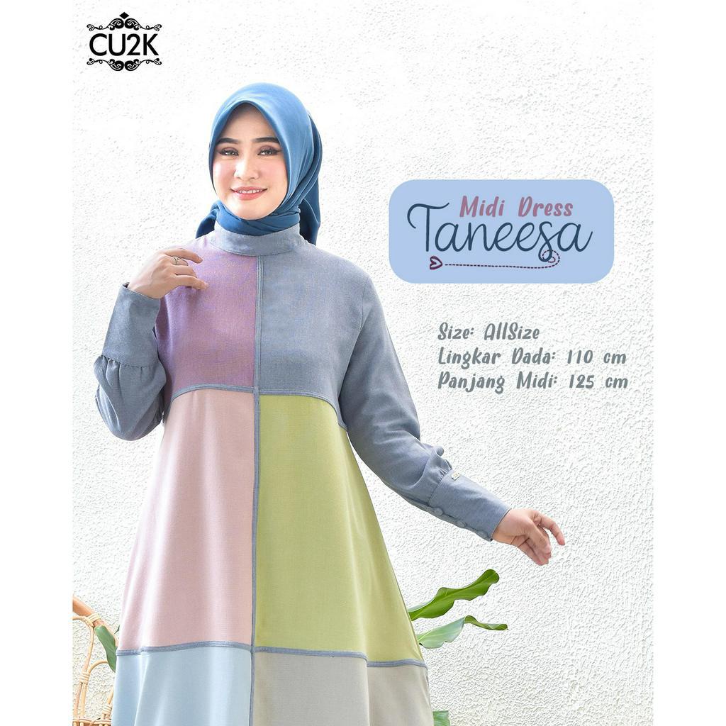 Jual CU2K Midi Dress Taneesa Baju Muslim Premium Simple | Shopee Indonesia