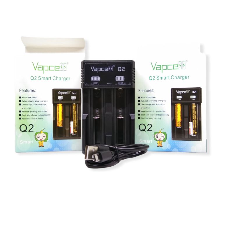 Jual CHARGER BATERAI VAPE VAPCE Q2 SMART CHARGER ORIGINAL 100% | Shopee ...