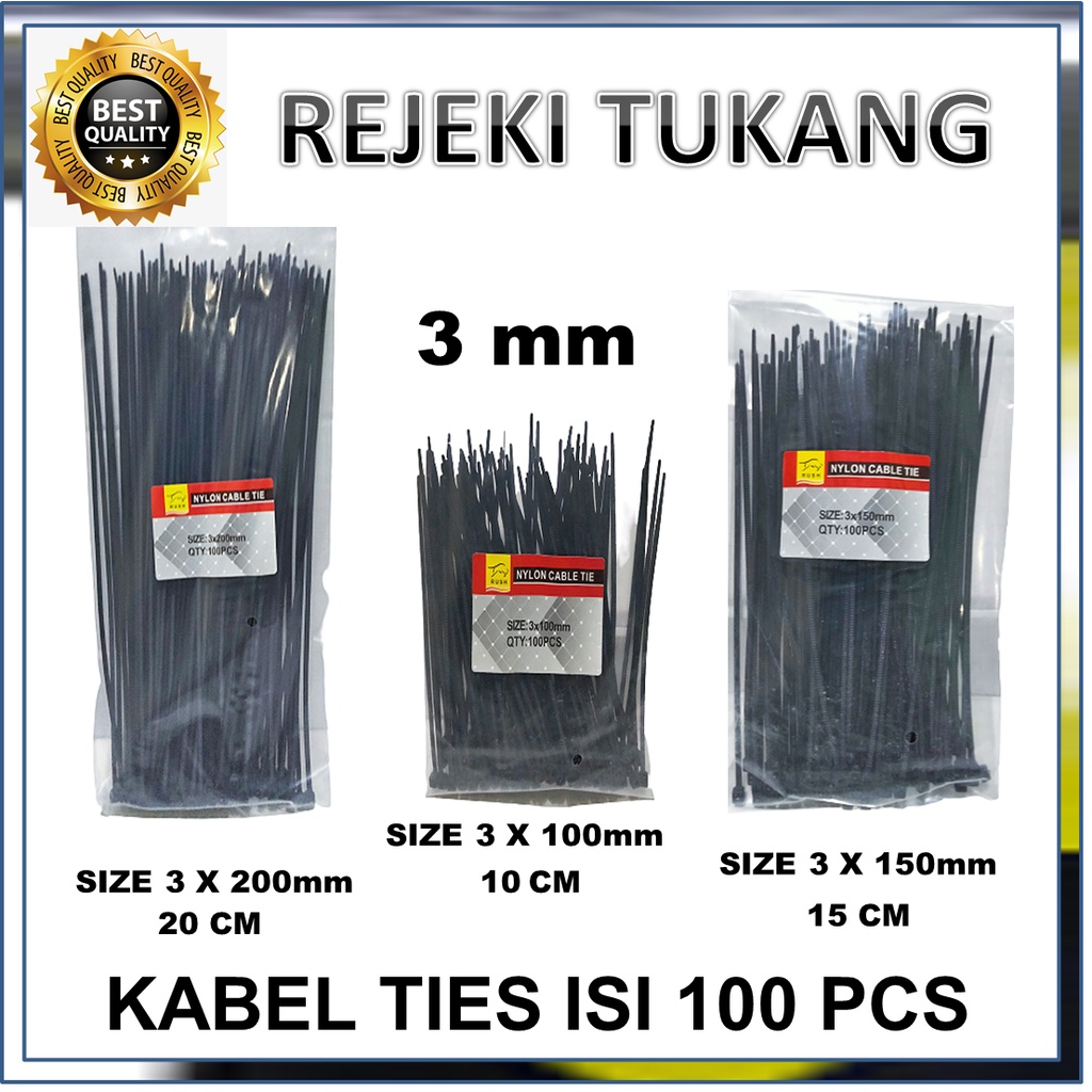 Jual Kabel Tis Cable Ties tie Tali Pengikat Kabel Murah Merek Rush dan Popeye | Shopee Indonesia