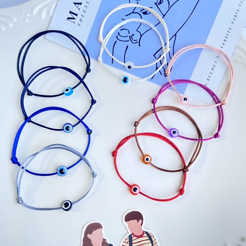 Jual Gelang evil eye biru (Tali Satin lembut) | Gelang mata biru ...
