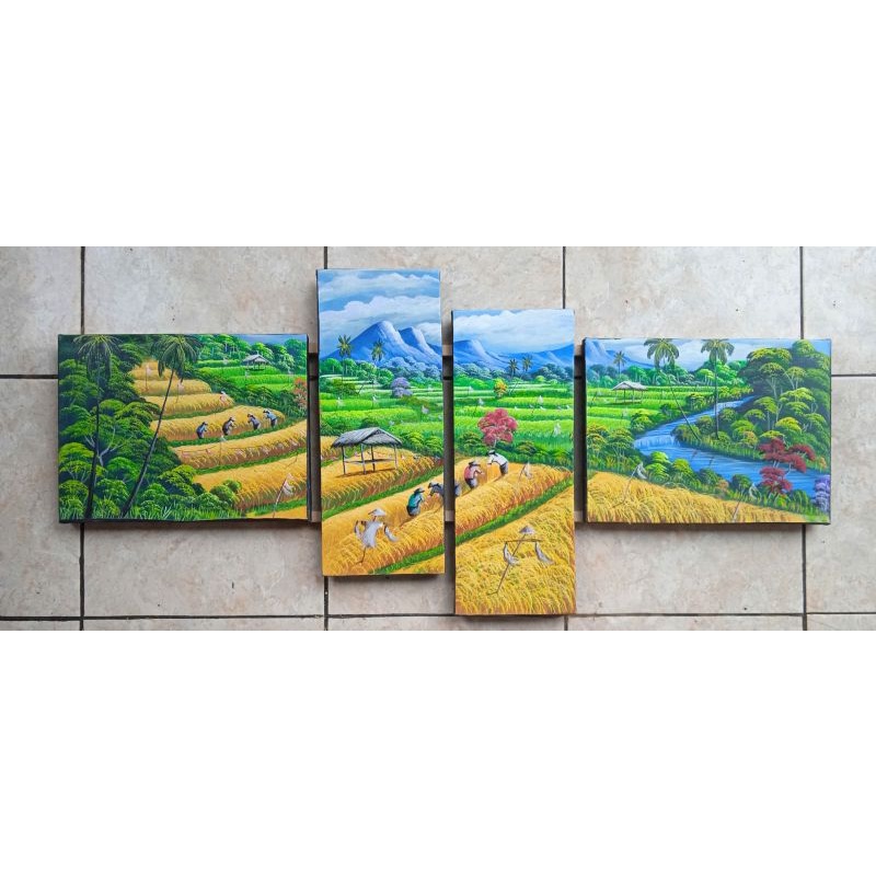 Jual Lukisan panel pemandangan alam Bali minimalis | Shopee Indonesia