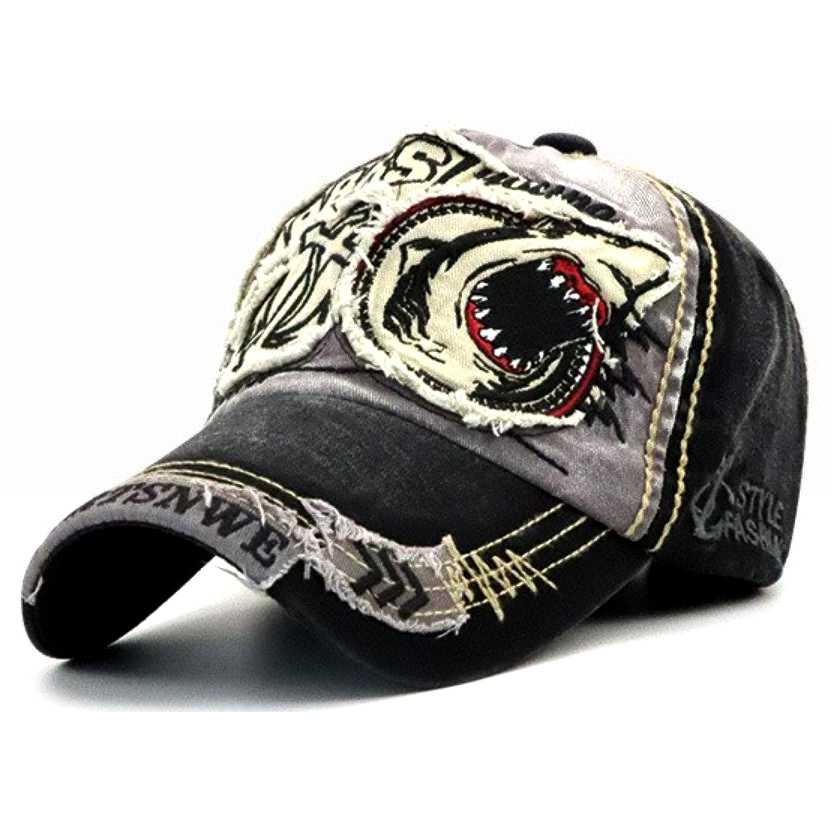Jual Jamont Topi Baseball Cap Motif Bordir Shark - G139 | Shopee Indonesia