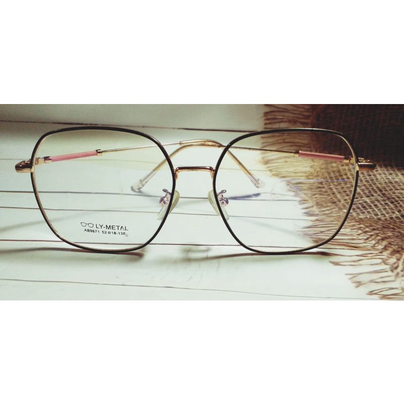 Jual Frame kacamata segi enam gold | Shopee Indonesia