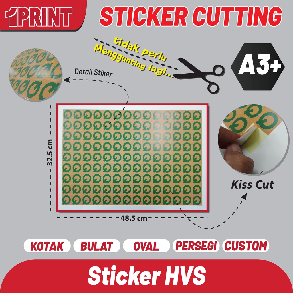 Jual Cetak Sticker HVS A3+ | Print Stiker Label HVS A3+ | Print + Kiss ...