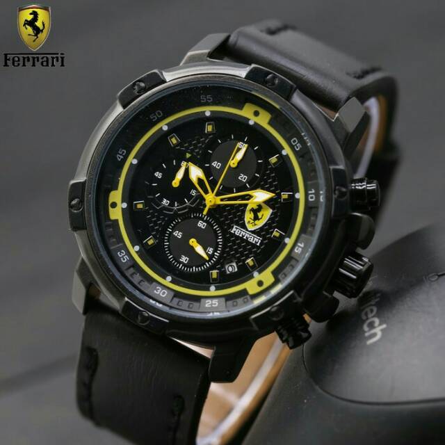 Jual Jam Tangan Pria Ferrari Chrono Aktif Tali Kulit Asli Berkwalitas ...