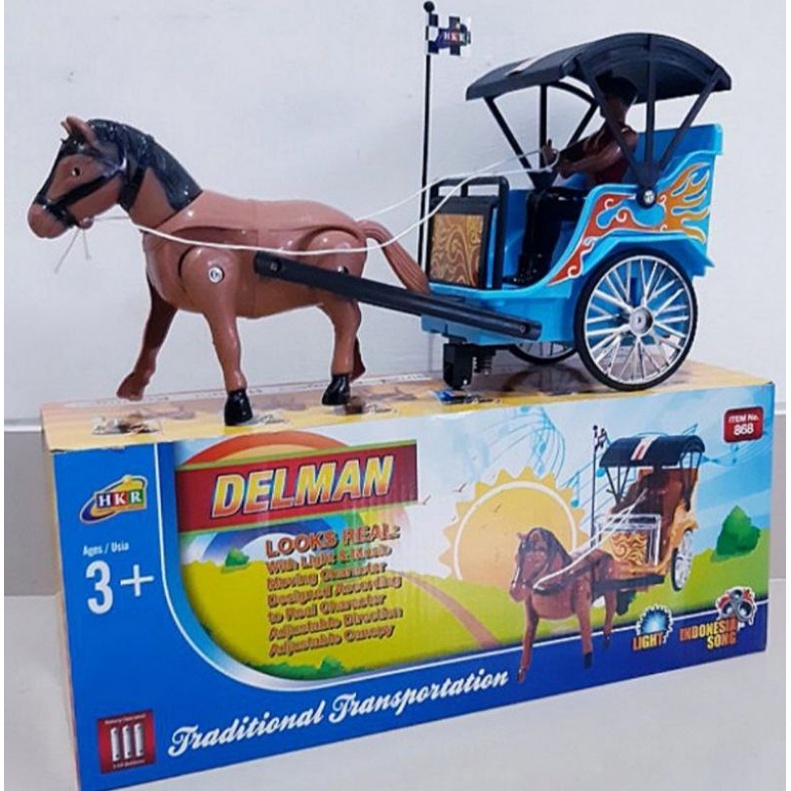 Jual mainan delman berjalan dengan baterai ada lagu dan lampu bump and ...