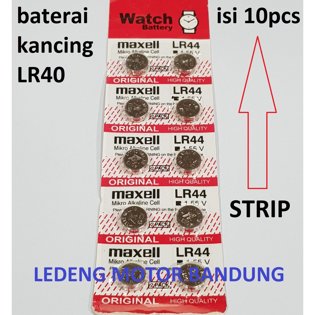 Jual Baterai Kancing LR44 Watch Battery Jam Calculator Micro Cell AG33 ...