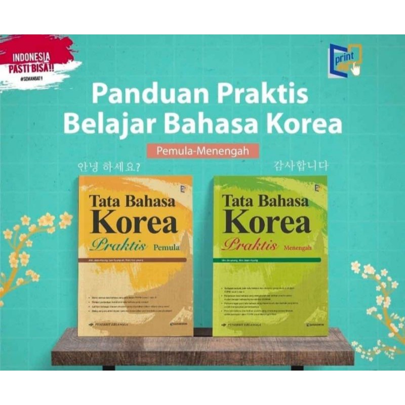 Jual ORI satu paket buku panduan praktis belajar bahasa Korea untuk pemula dan menengah erlangga ...