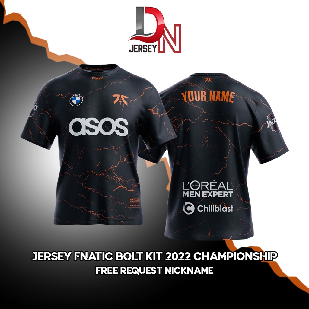 Jual JERSEY Baju Kaos FNATIC 2022 BOLT KIT CHAMPIONSHIP (free request ...