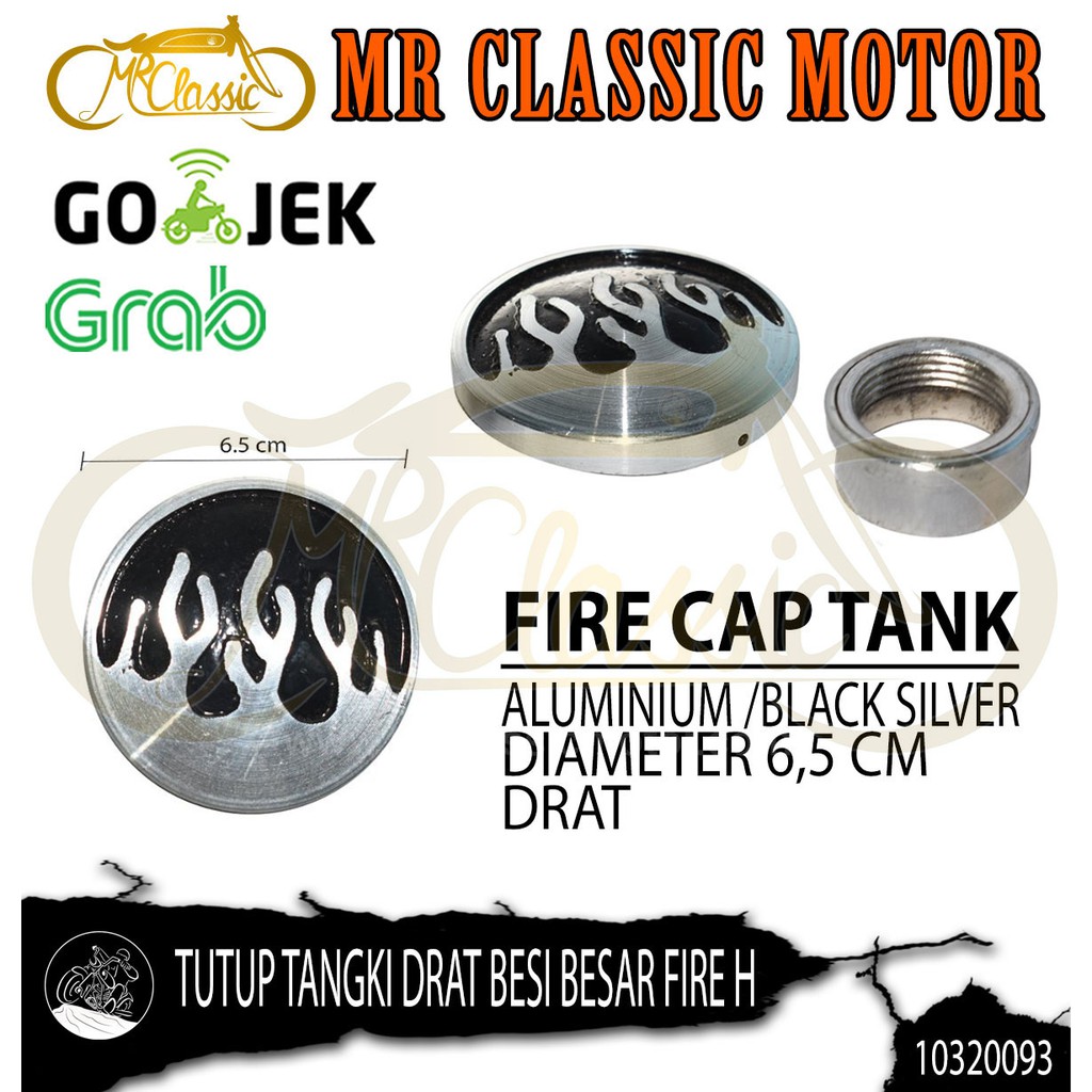 Jual Tutup Tangki Motor Custom Variasi Drat Besi Besar Fire Hitam ...