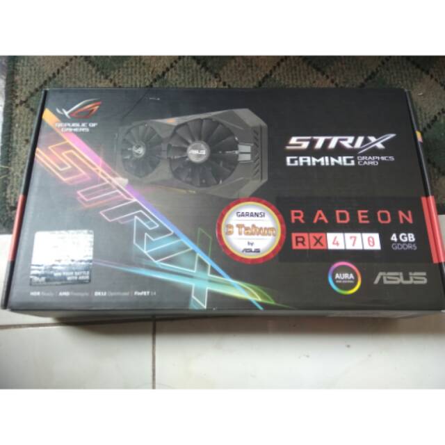 Jual Asus RX 470 4GB ROG STRIX OC Edition VGA RX470 GDDR5 4 GB GPU ...