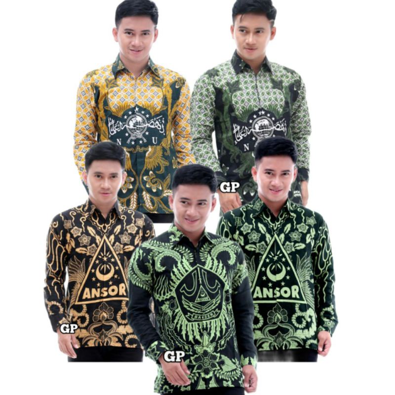 Jual kemeja Batik Pria Ansor,Banser,NU Lengan Panjang Pekalongan ...