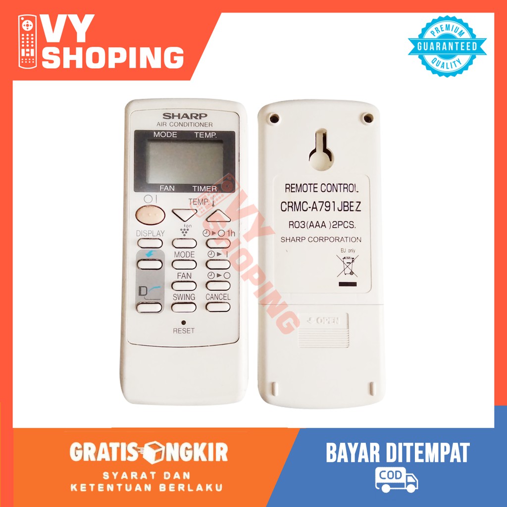 Jual REMOTE AC SHARP CRMC-A791JBEZ REMOT AC SHARP CRMC A791 JBEZ ORIGINAL | Shopee Indonesia