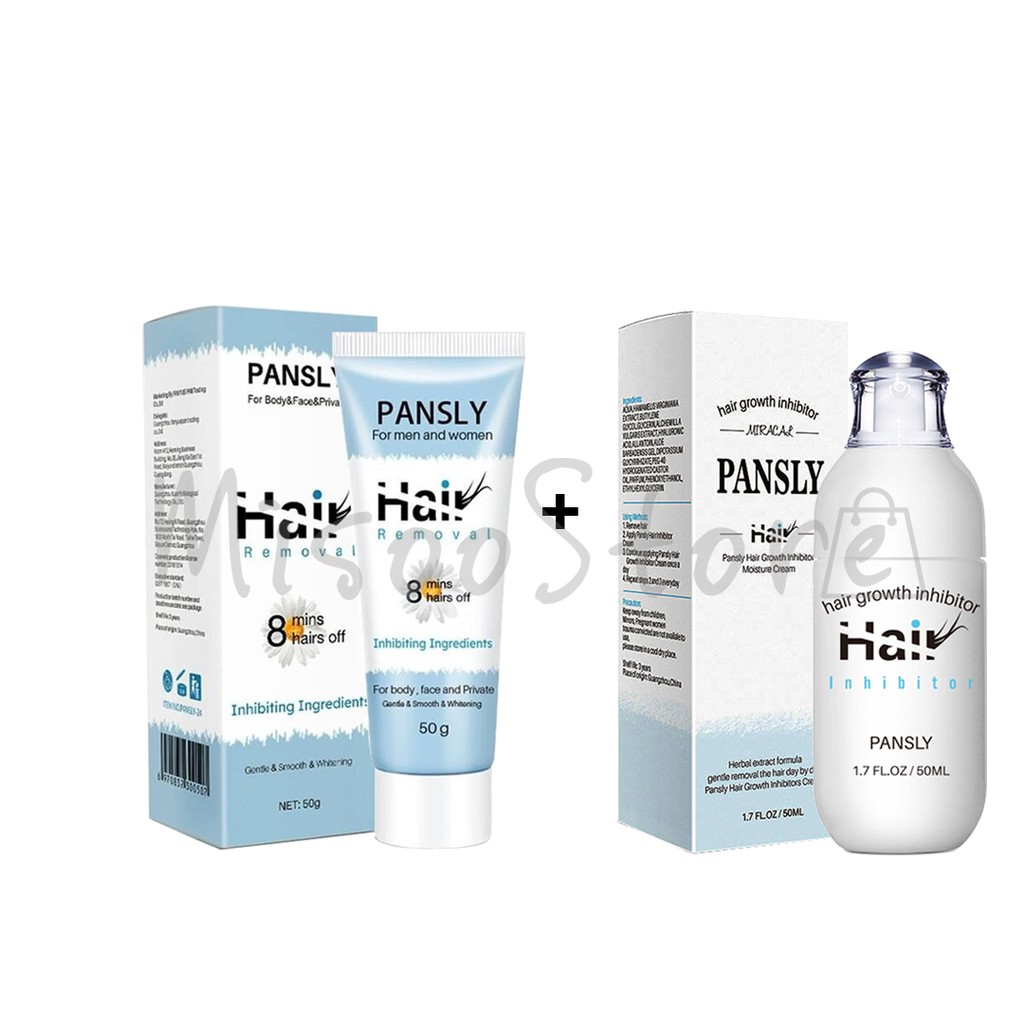 Jual PROMO 1 SET PANSLY HAIR REMOVAL TUBE CREAM 50GR & INHIBITOR ...