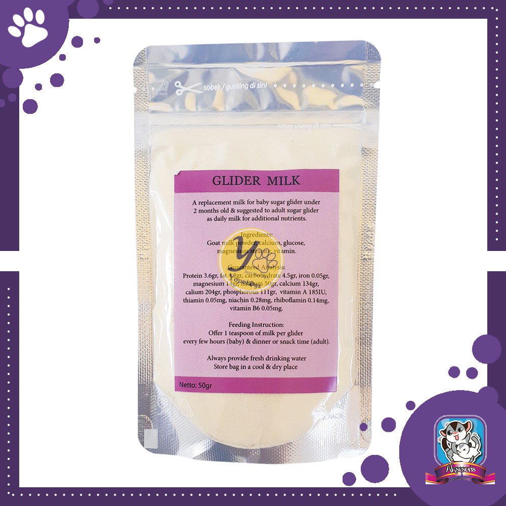 Jual GLIDER MILK 50gr Susu Sugar Glider Joey dan Dewasa Makanan Sugar ...